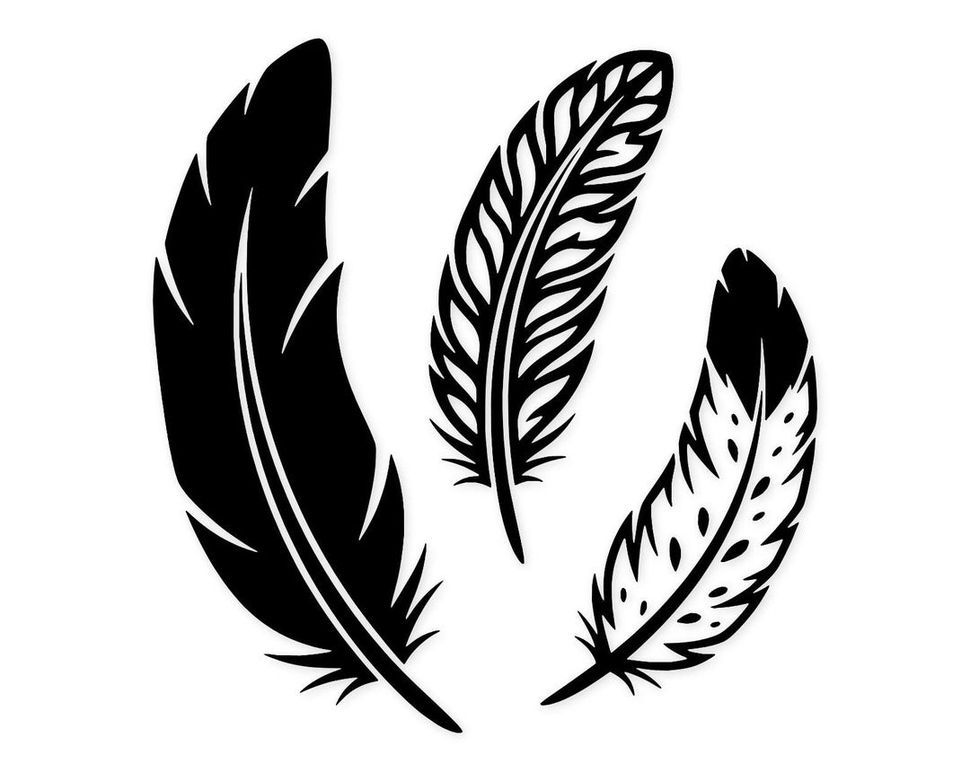 Feather Cluster Icon Svg Png: Bold High Contrast Cut File for Crafting ...