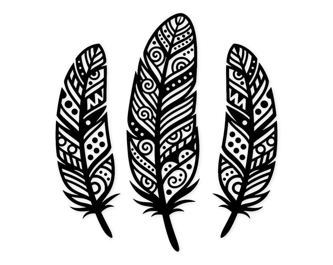 Feather Trio Svg Png: Elegant Design for Crafts - Etsy