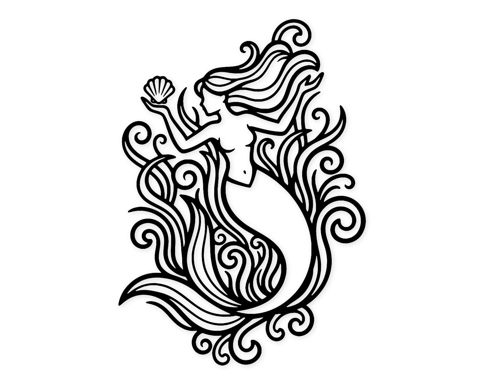 Mermaid & Seagrass Svg Png: Cut Ready Digital Design for Cricut ...