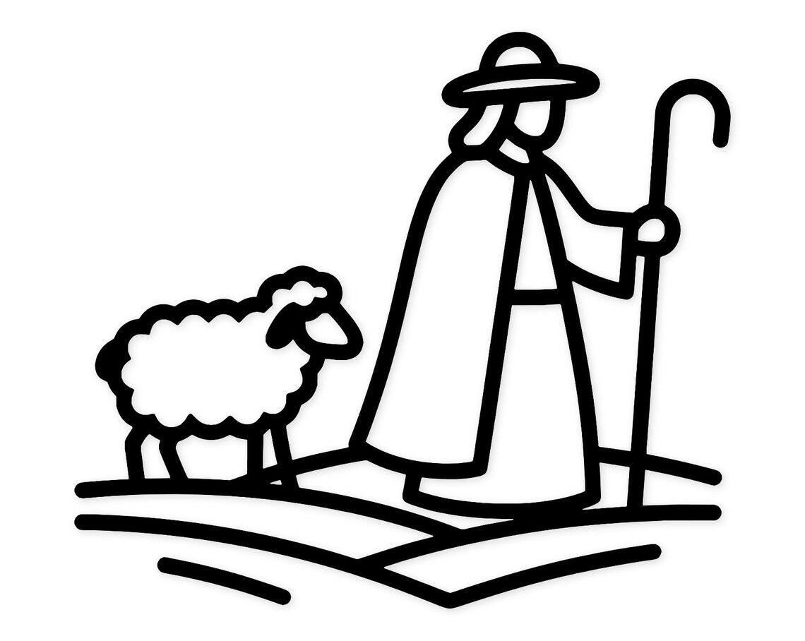 Shepherd and Sheep Svg Png: Minimalist Design for Craft Projects - Etsy