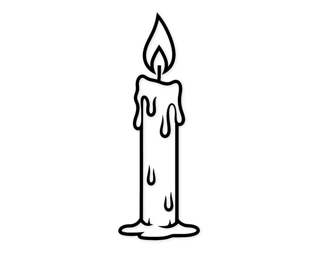 Gothic Candle Svg Png: Minimalist Black-and-white Design for Crafting ...