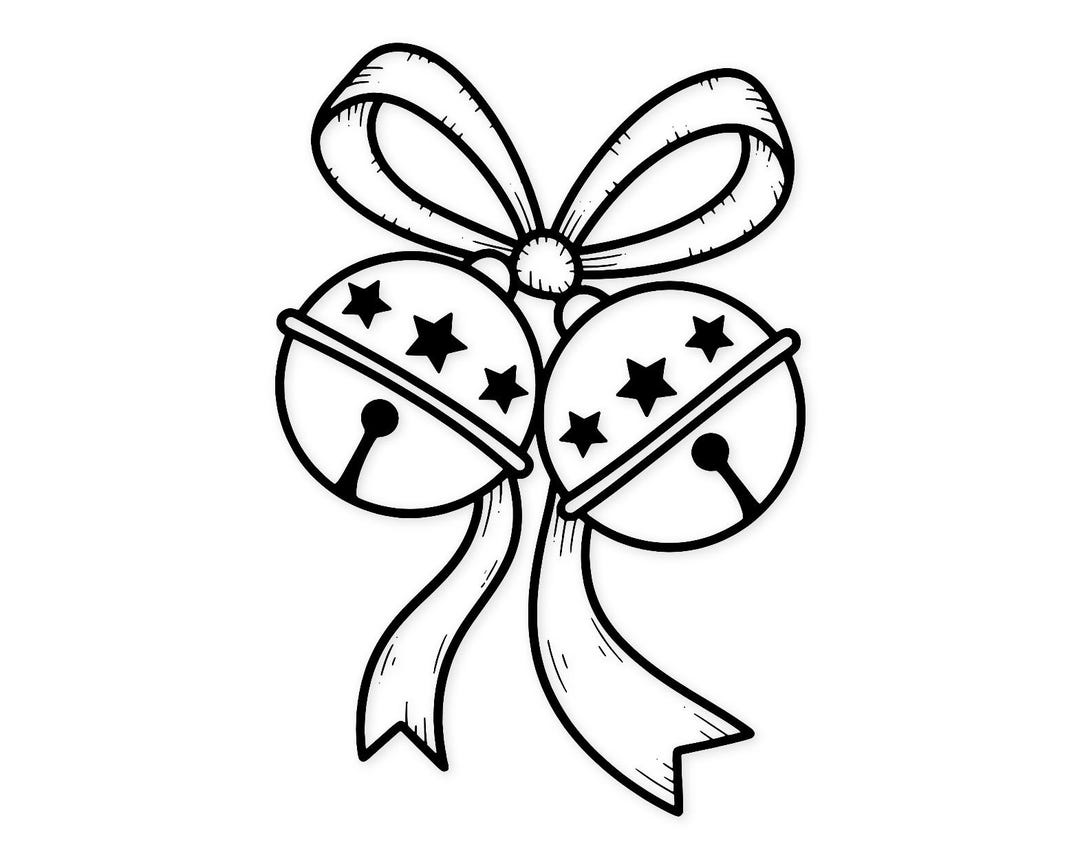 Jingle Bells Svg Png: Bold Clean Outlines for Christmas Decor - Etsy