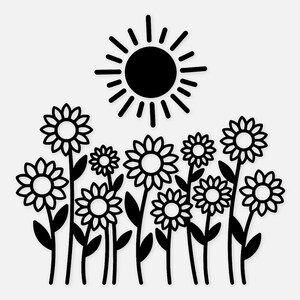 Sunflower Landscape Svg Png: Cut Ready Digital Design for Cricut ...