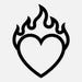 Flaming Heart Icon Svg Png: Bold Cut File for T-shirts - Etsy