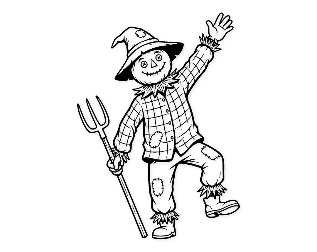 Scarecrow Waving Svg Png: High Contrast Cut File for Crafts - Etsy