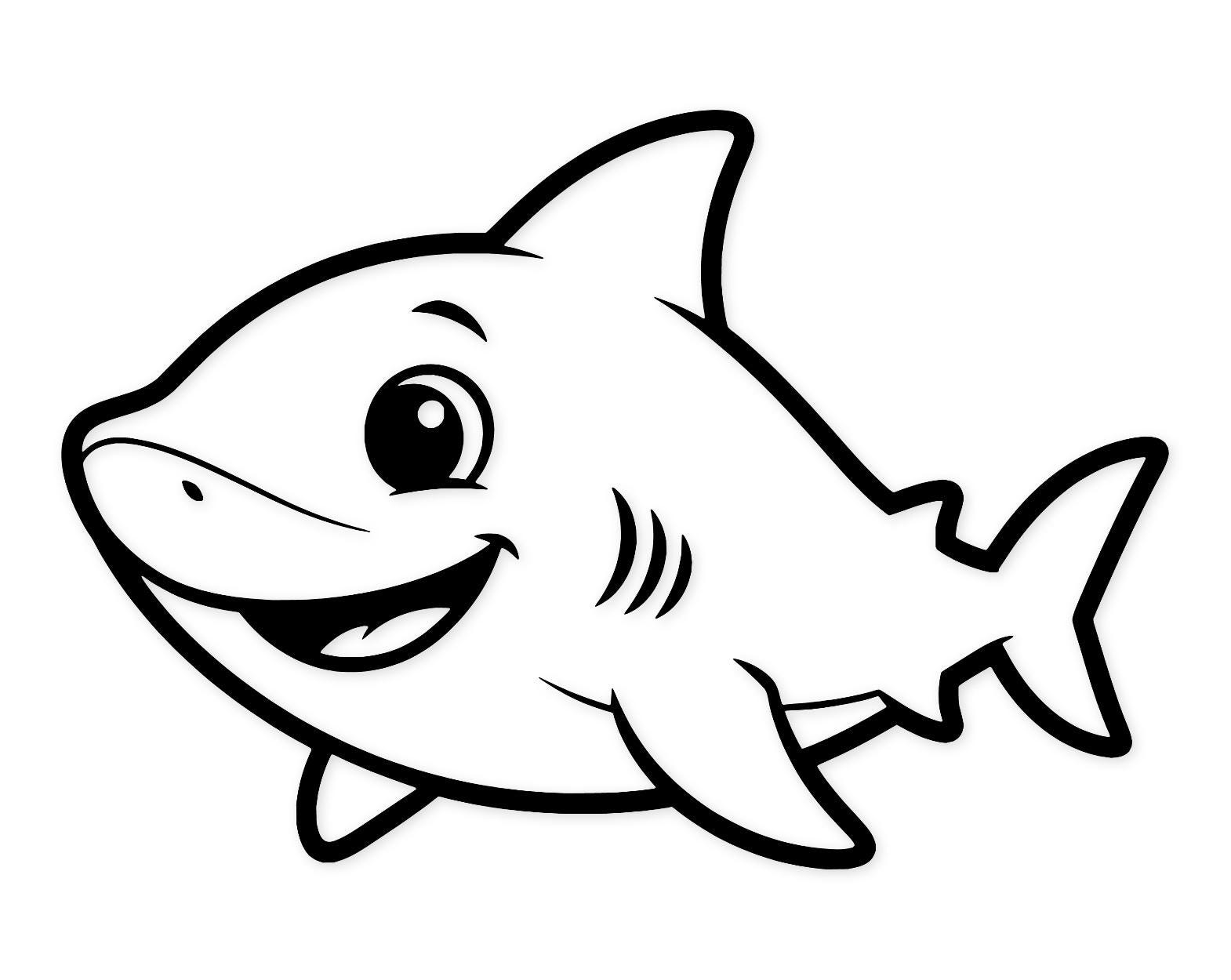 Baby Shark Svg Png: Bold Outline Design for Kids' Crafts - Etsy