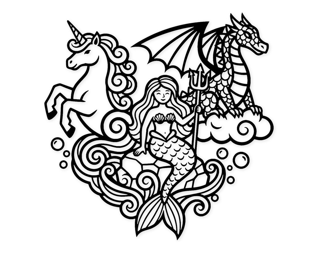 Mythical Creatures Party Svg Png: Cut Ready Digital Design for Cricut ...