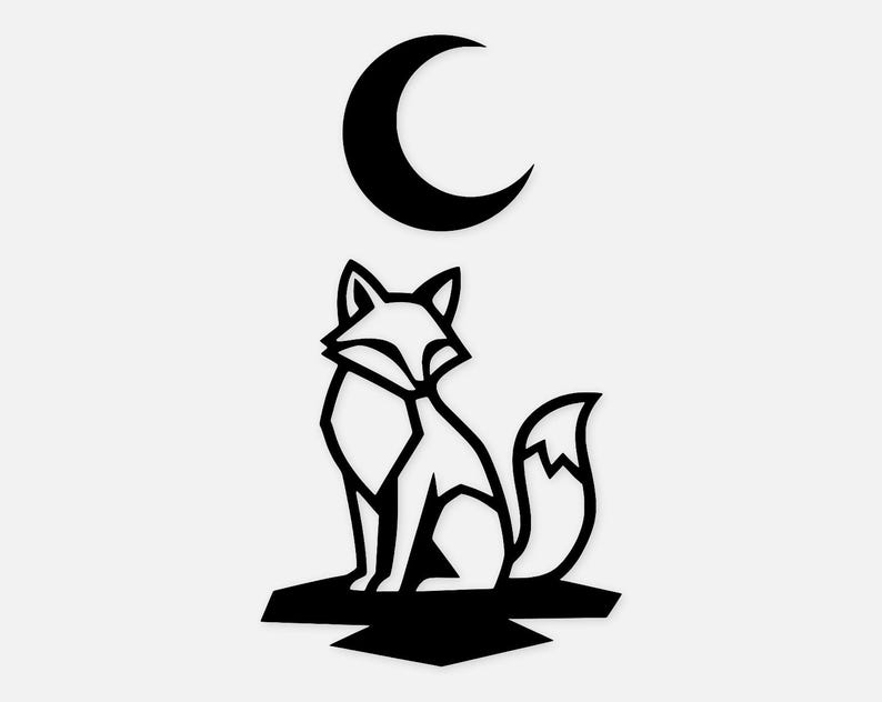 Fox and Moon Svg Png: Cut Ready Digital Design for Cricut Silhouette - Etsy
