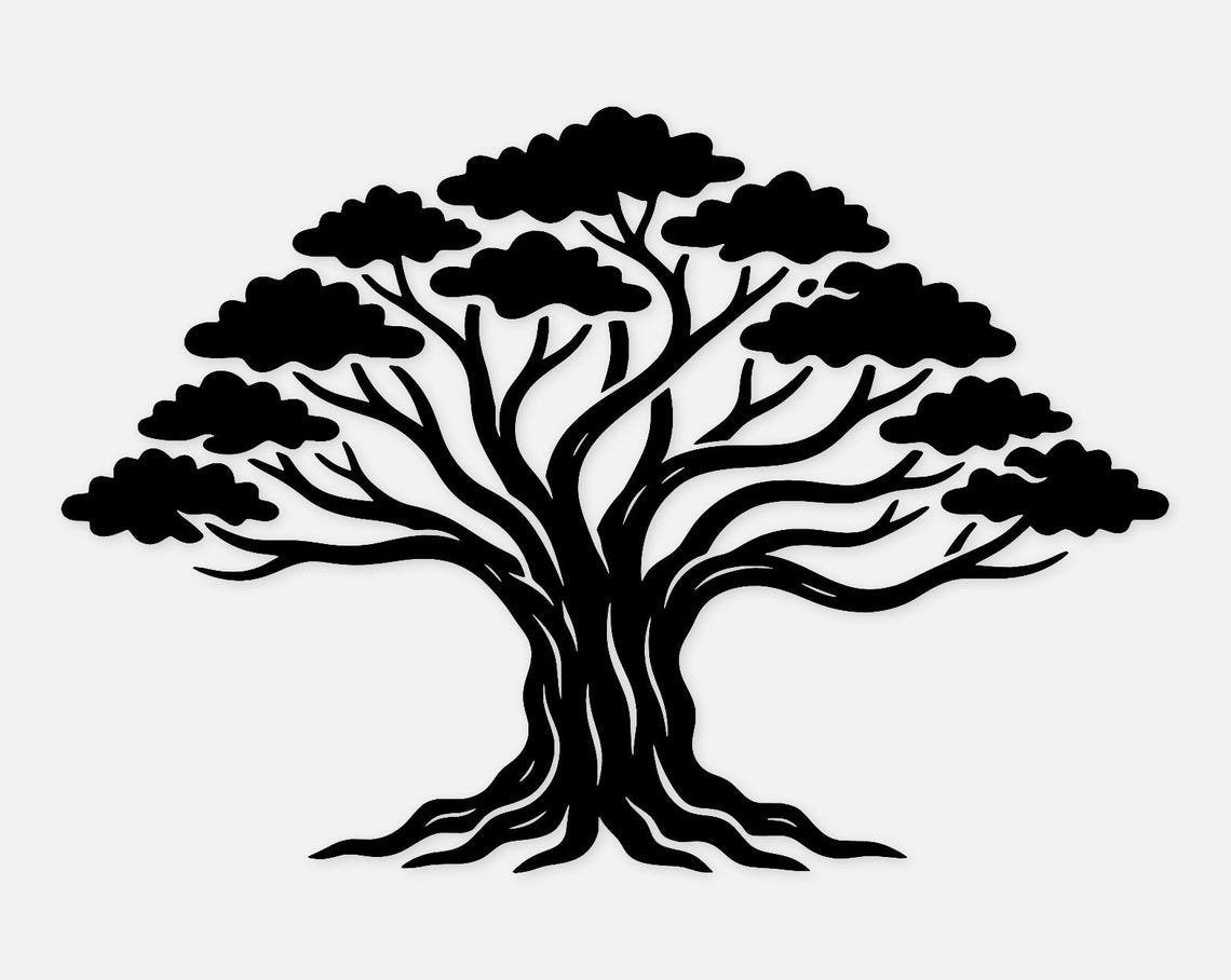 Mystical Tree Svg Png: Bold Outline Design for Cricut - Etsy