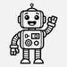 Friendly Robot Svg Png: Cute Character Design for Kids' Crafts - Etsy
