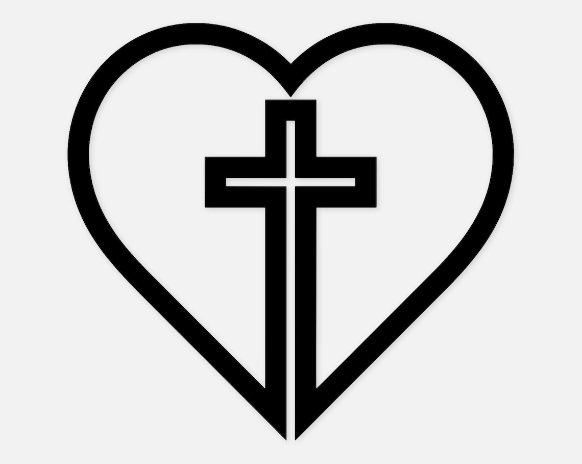 Heart With Cross Svg Png: Bold Design for T-shirts - Etsy