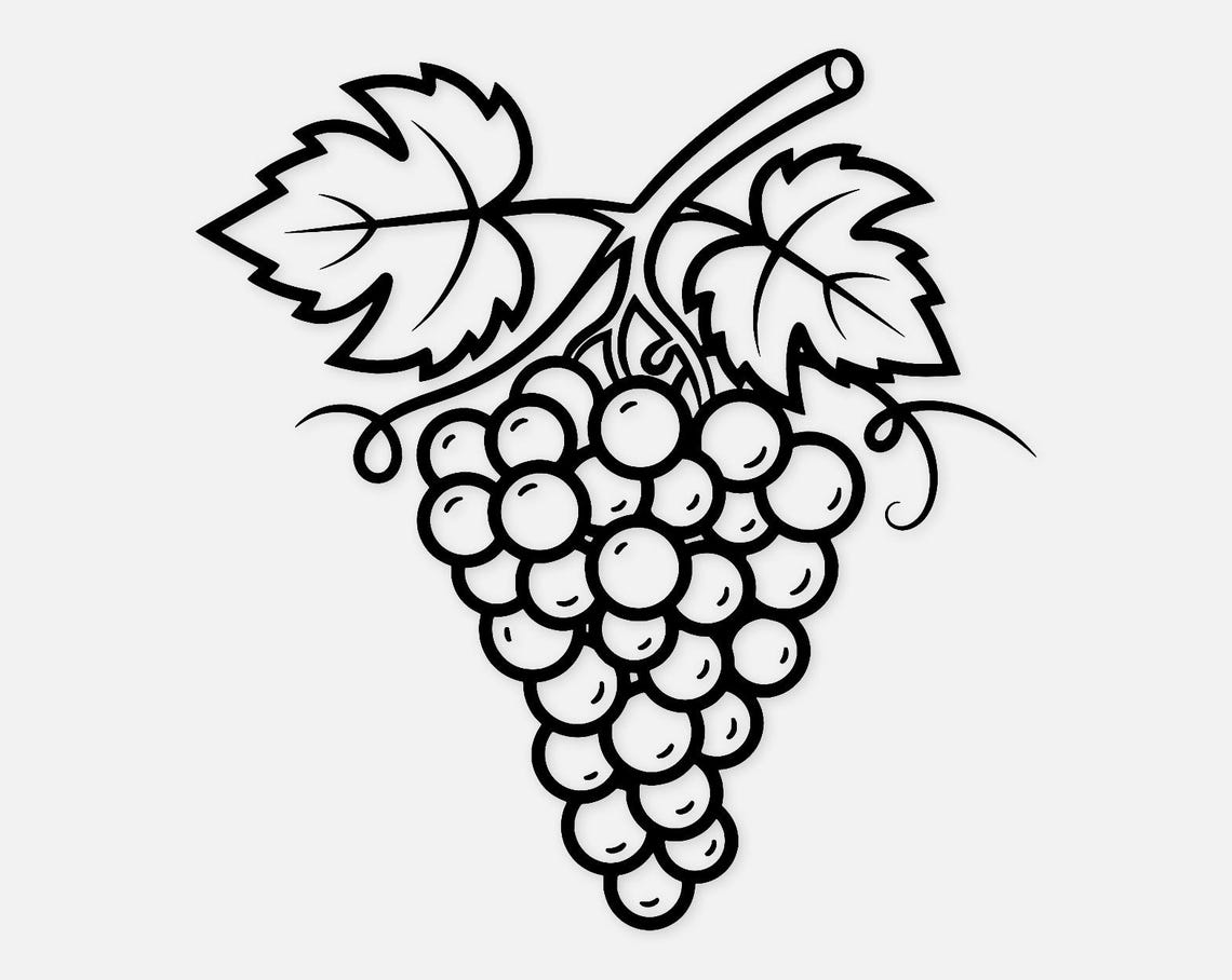 Grapes Cluster Svg Png: Cut Ready Digital Design for Cricut Silhouette ...
