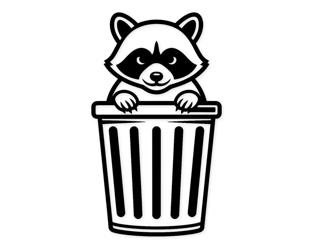 Cheeky Raccoon Svg Png: Bold High Contrast Design for Stickers and T ...