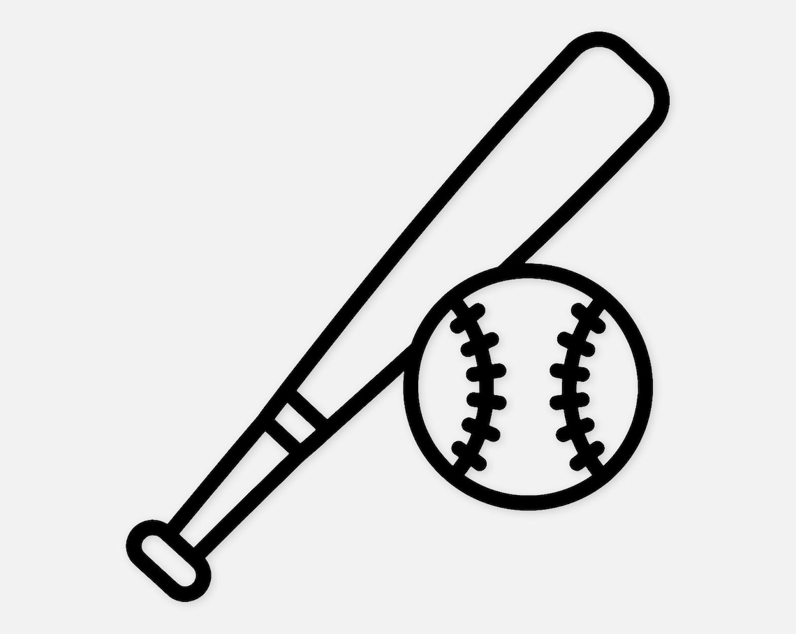 Baseball Bat and Ball Svg Png: Minimalist Design for T-shirts - Etsy