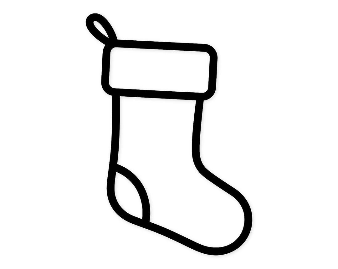 Stocking Outline Svg Png: Cut Ready Digital Design for Cricut ...