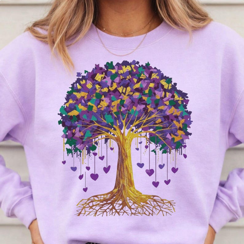 Mardi Gras Tree PNG, Purple Gold Carnival Tree Art, Louisiana Mardi ...