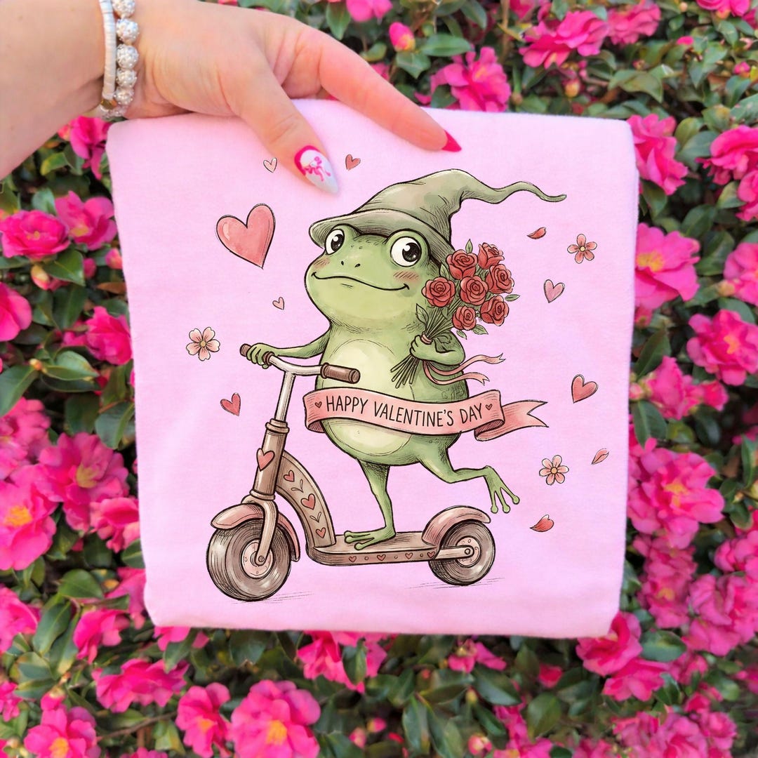 Cute Frog Valentine PNG, Happy Valentine’s Day Frog Design, Romantic ...