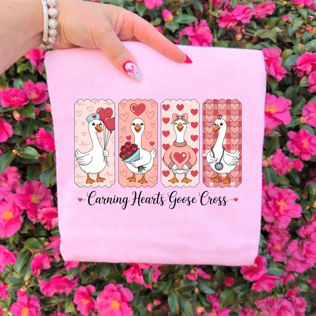 Nurse Goose Valentine PNG, Caring Hearts Goose Design, Cute Nurse ...