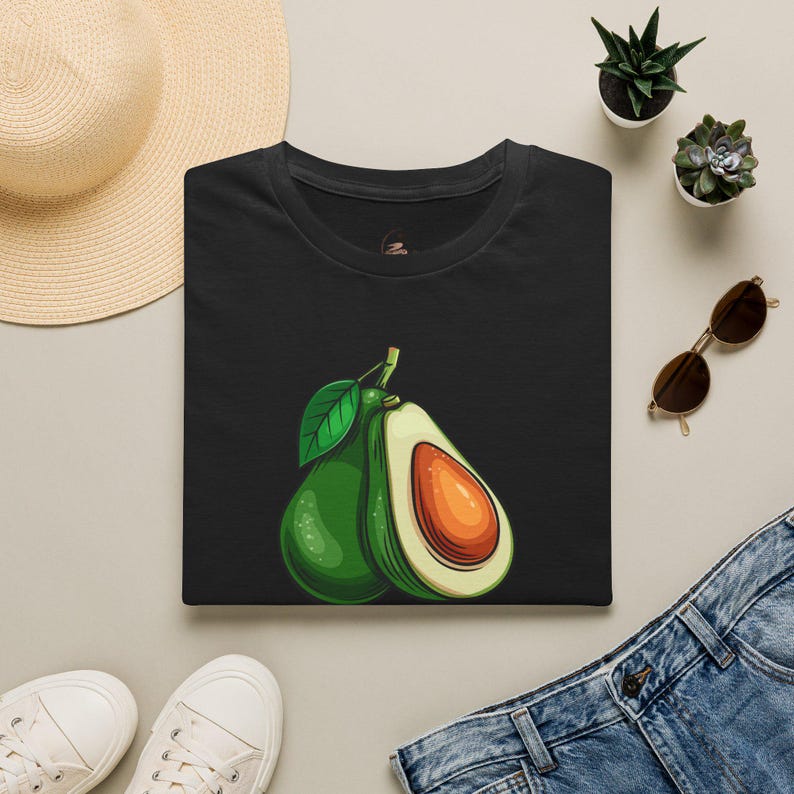 Avocado Graphic Tee | Hand-drawn Fruit Shirt | Unisex Cotton Top ...