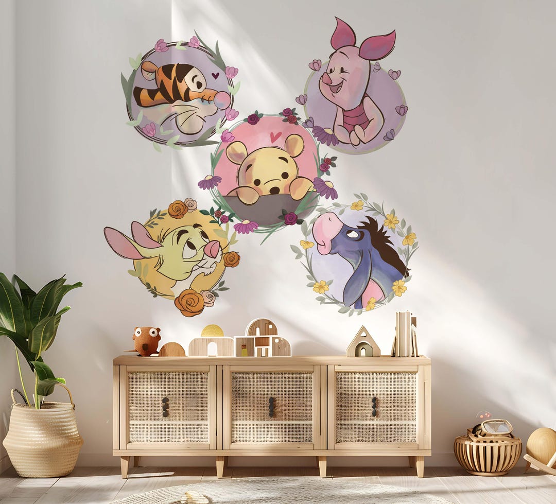 Disney Winnie the Pooh Wall Decal Eeyore Wall Sticker Piglet Wall Mural ...