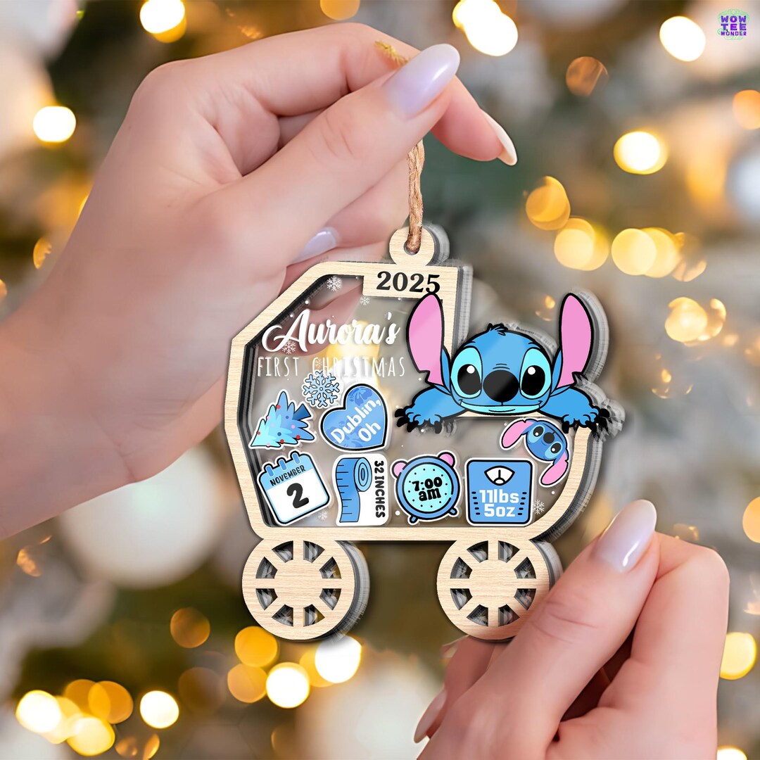 Customized Baby Stitch's First Christmas Ornament, Personalized First ...