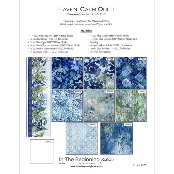 Patterns Designer Quilt Pattern Haven Calm Sewing & Needlecraft etna.com.pe