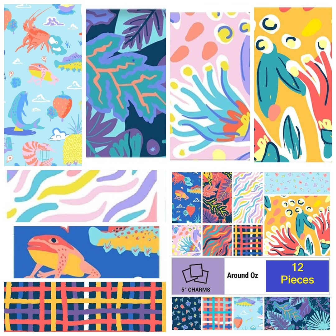 5" Squares Charm Pack "around Oz" 12 Pieces Hansen Fabrics - Etsy