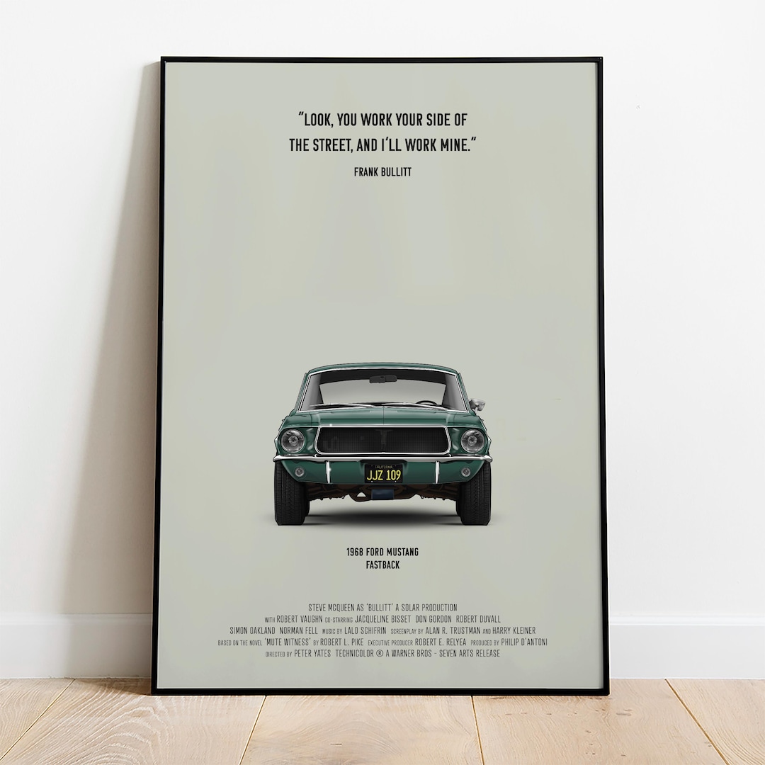 Ford Mustang A3 Poster, Bullitt - Etsy