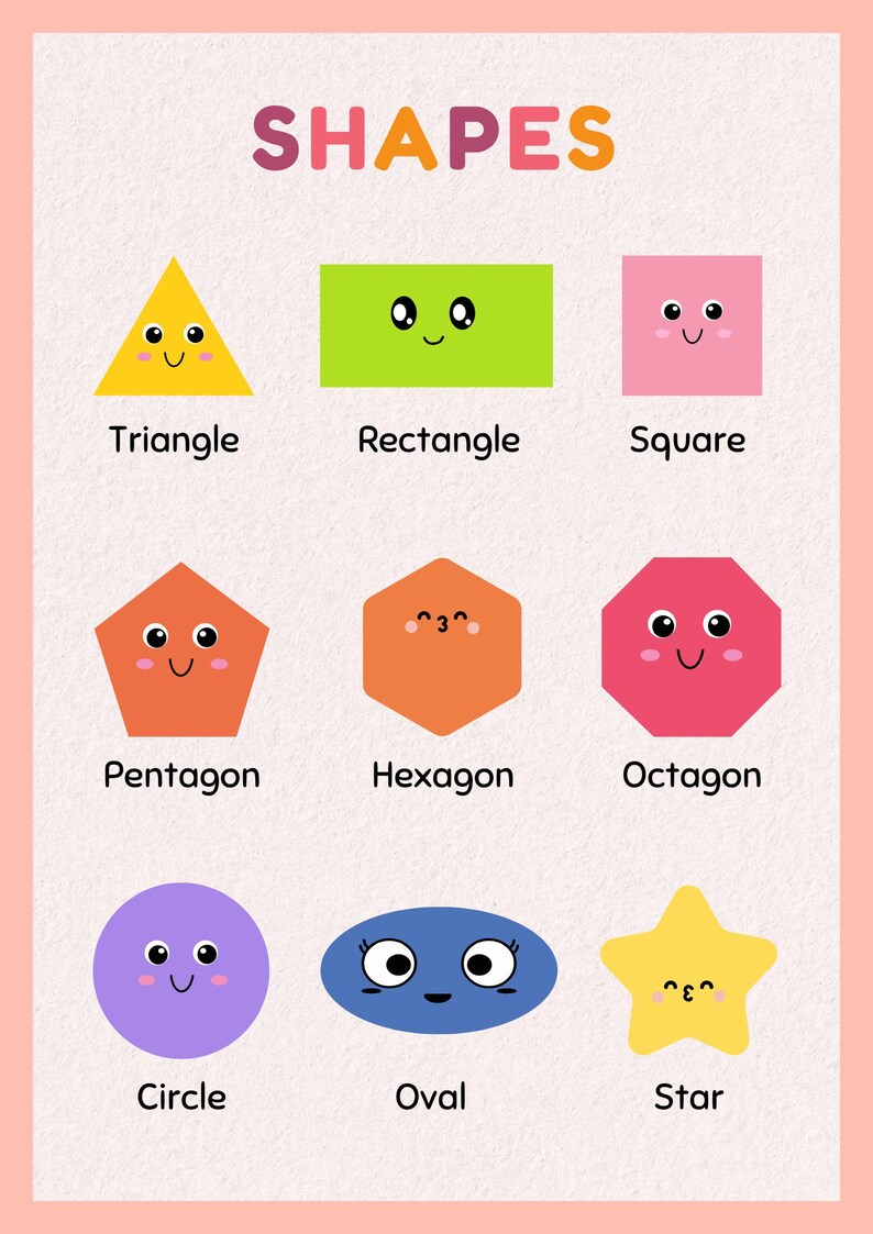 Preschool Educational Posters: Alphabet, Numbers, Shapes (PDF File) - Etsy