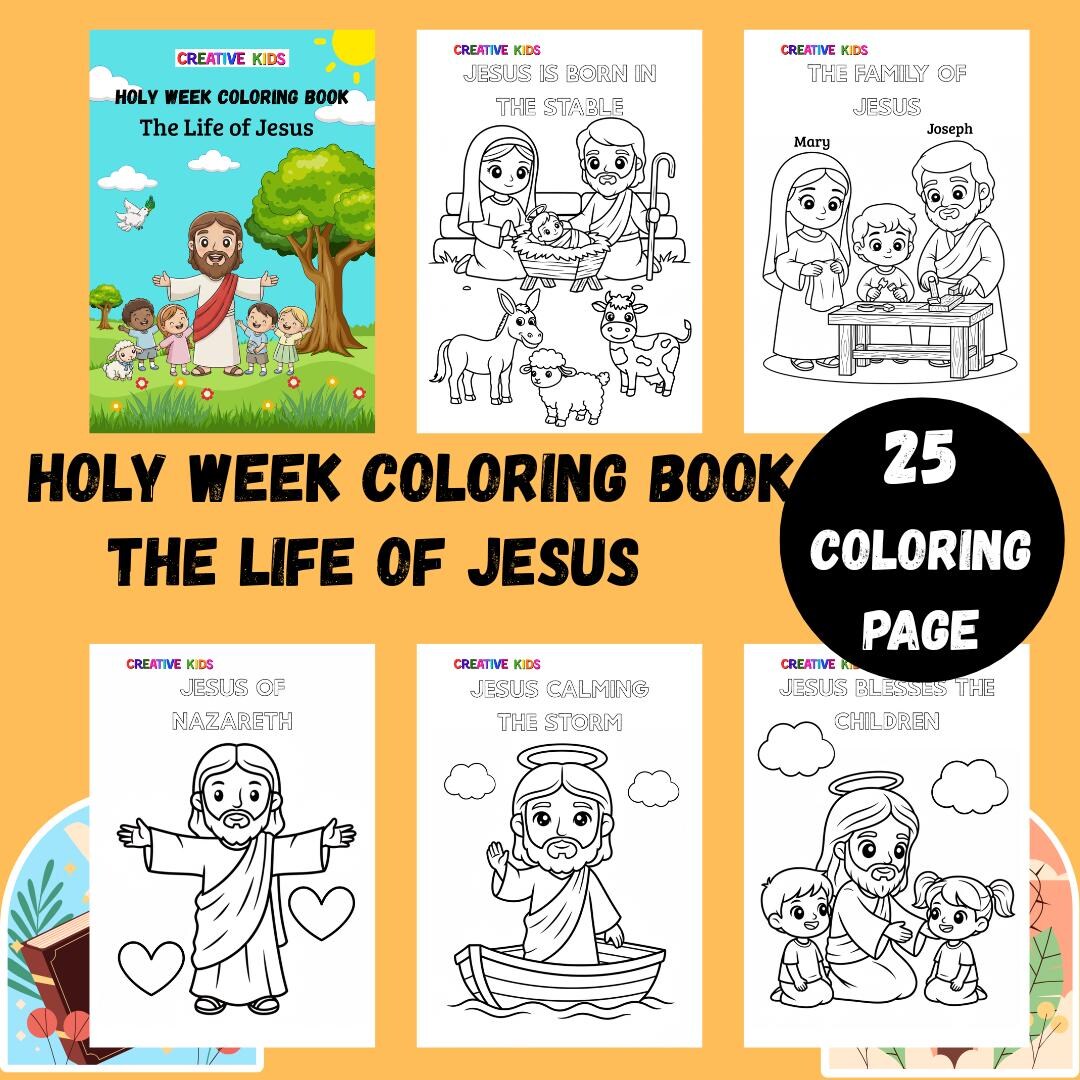 Kids Bible Coloring Pages, Holy Week Activity, Christmas Coloring Book ...