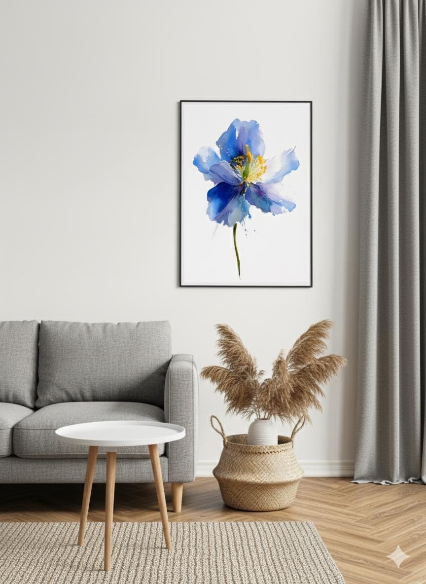 Blue and Purple Flower - A1 Digital Poster (download, 300 DPI) - Etsy
