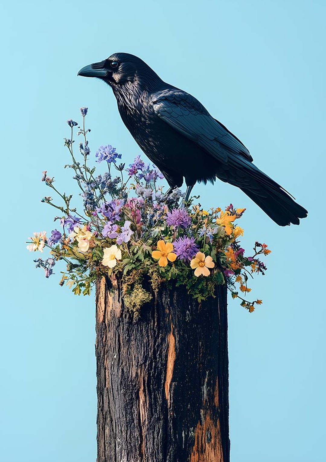 Raven Floral Post - Digital Poster for Self-printing, 59.4 × 84.1 Cm - Etsy