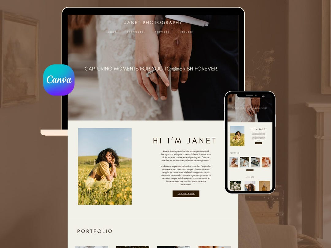 Canva Website for Photographer, Artists, Videographer. Portfolio for ...