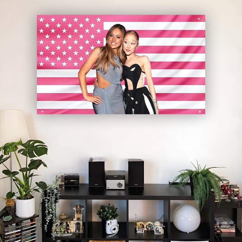 Tate Mcrae Ariana Grande Flag, Pop Star Pink US Flag, Aesthetic Singer ...