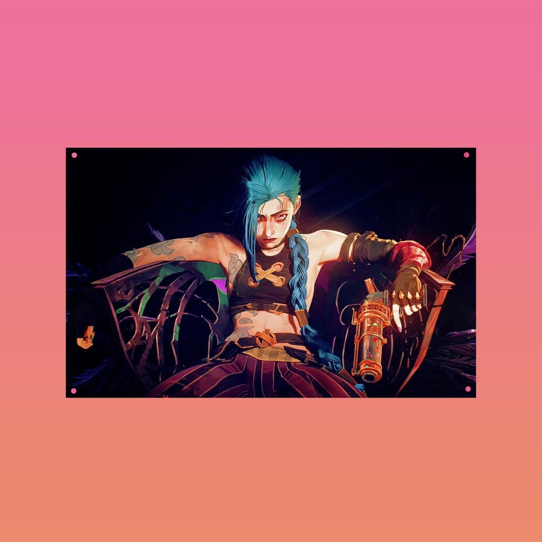 Bandeira Arcana da Jinx, Banner de Parede de League of Legends ...