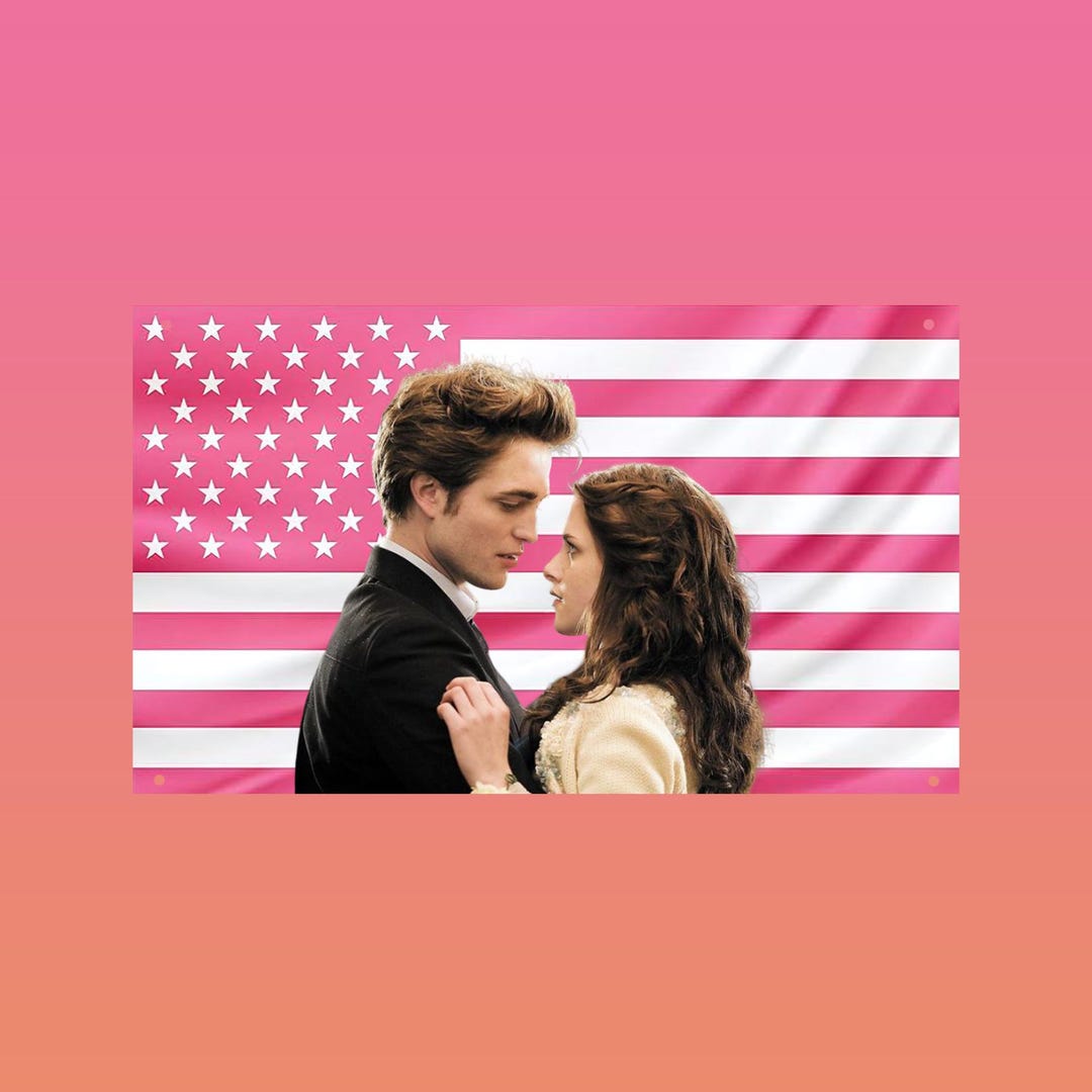 Edward Cullen & Bella Swan Flag — Romantic Twilight Couple Pink ...