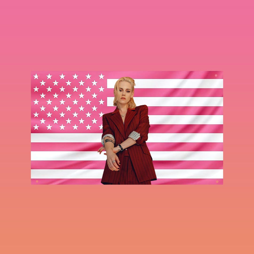 Kristen Stewart Flag, Celebrity Wall Banner, Pink Aesthetic Pop Culture ...