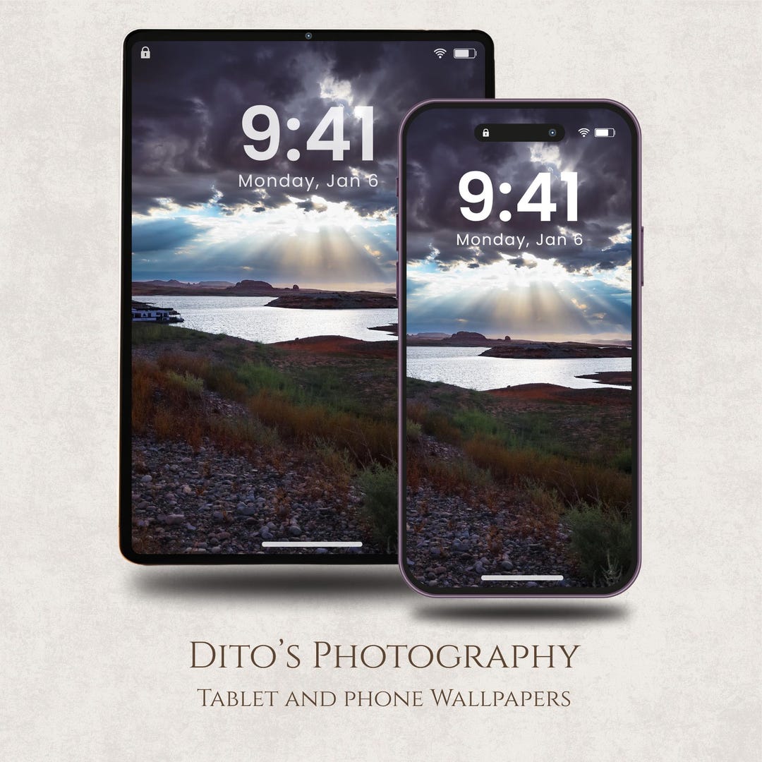 Lake Powell Sun Rays Phone & Tablet Wallpaper Set (digital Download) - Etsy