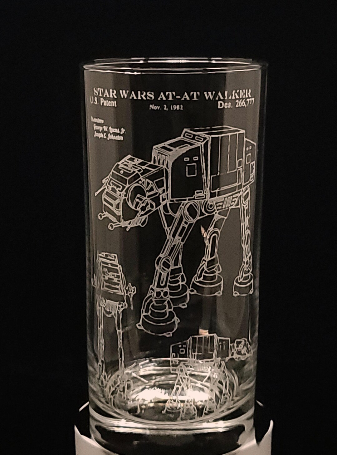 Star Wars AT-AT Laser Etched Glass Tumbler: Patent Design - Etsy