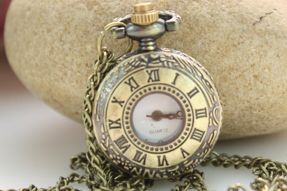 1pcs Antique Bronze Watch Charms Pendant With Chain Ty140708 | Etsy