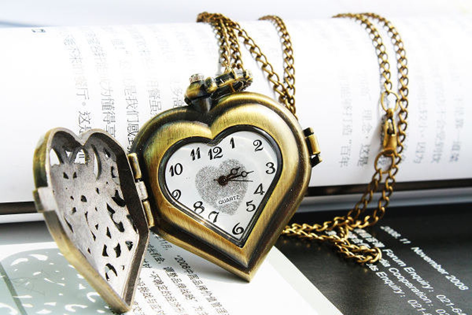 1pcs Antique Bronze Heart-shaped Watch Charms Pendant With | Etsy