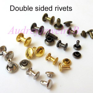 100set 65mm Double Sided Rivets Hit Nails Studs Rivets BRONZE Punk Rock ...