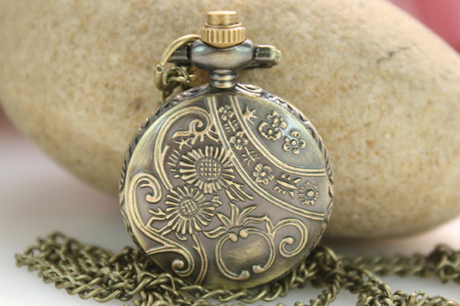 1pcs Antique Bronze Watch Charms Pendant With Chain Ty140708 - Etsy