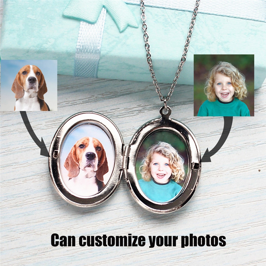 Locket With Photos, Personalised Photo Locket, Simple Locket, Engraved ...