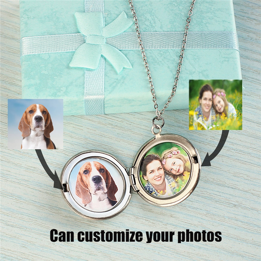 Locket With Photos, Personalised Photo Locket, Simple Locket, Engraved ...