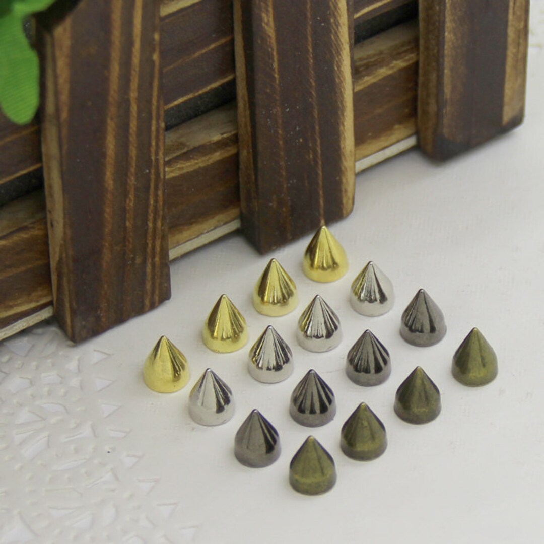 30 Sets Sew on Glue on Rivets Studs Metal Bullet Stud Rivet Spikes ...