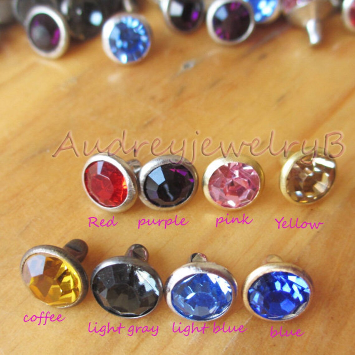 20 set 8-10 mm Colorful crystal & copper rivet Shoes Bag | Etsy