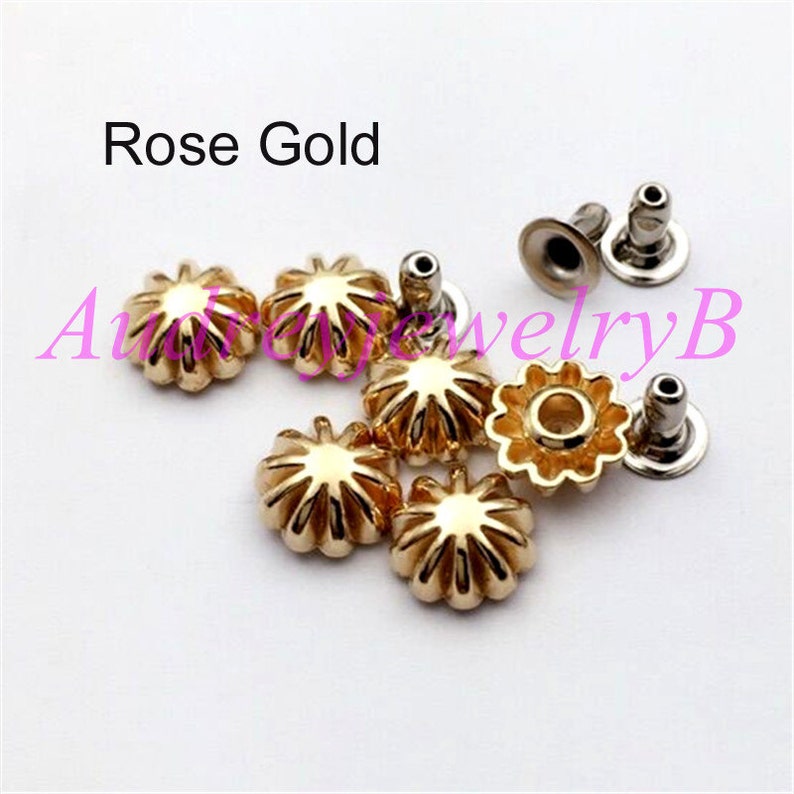 9mm Pumpkin Rivets: Punk Rock DIY Studs for Leather Craft - 20 Sets - Etsy