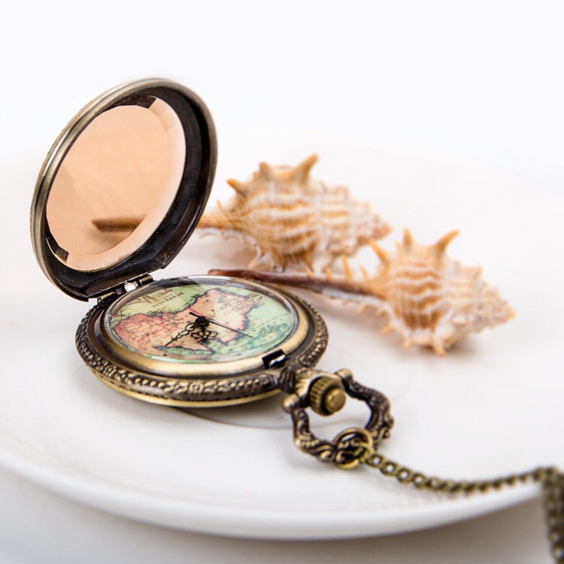 1pcs Large the Map Charms Pendant With Chain /pocket - Etsy