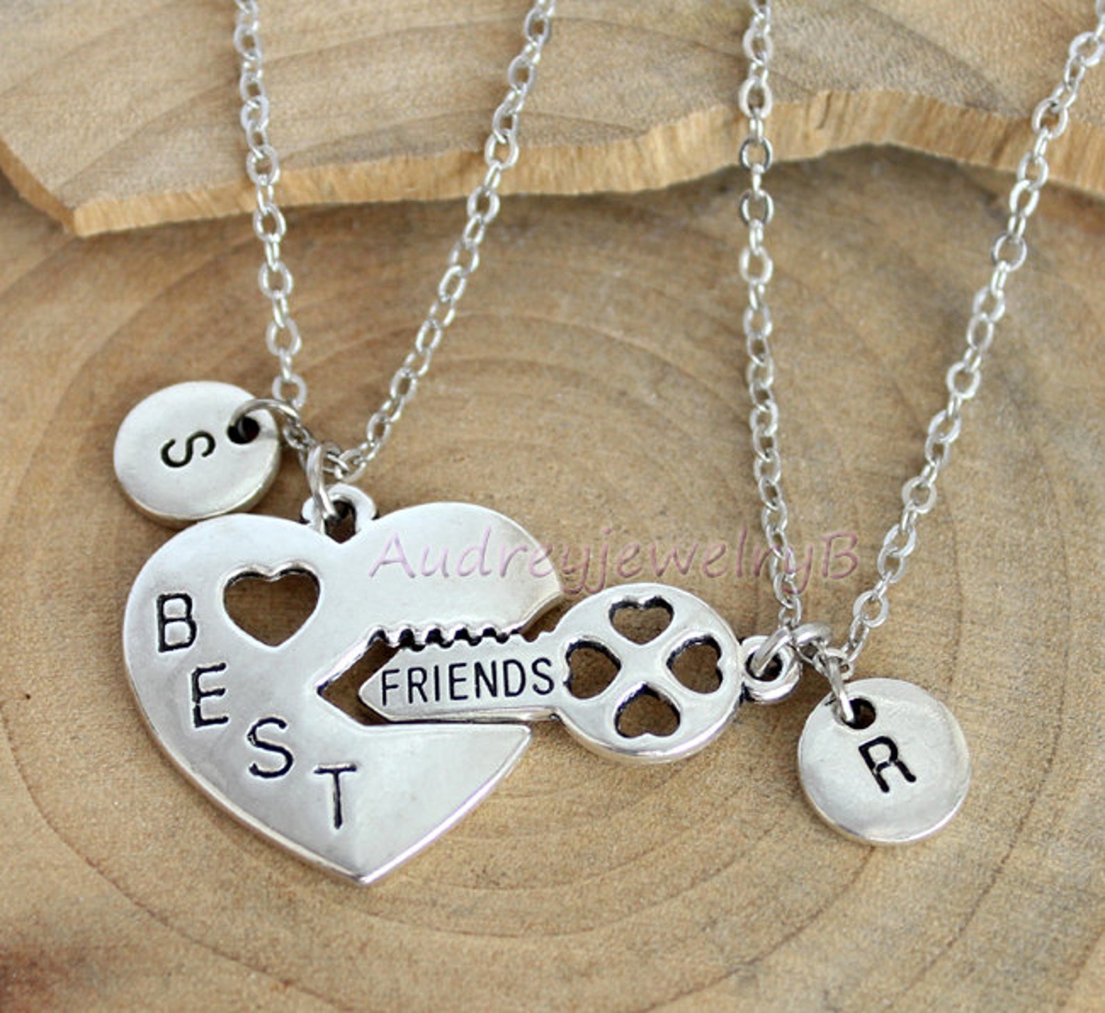 Personalized Initial Necklace Best Friend Heart Necklace Set,boyfriend ...